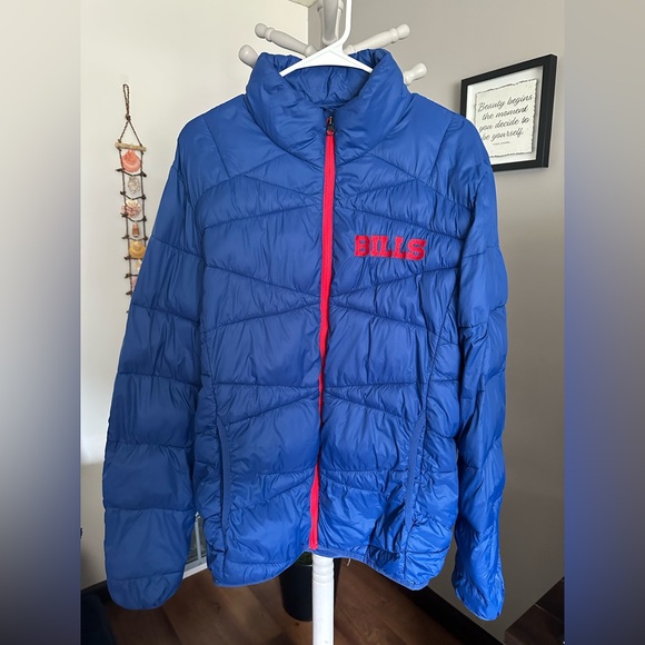 NFL | Jackets & Coats | Nfl Unisex Blue Puffer Jacket With Red Details ...